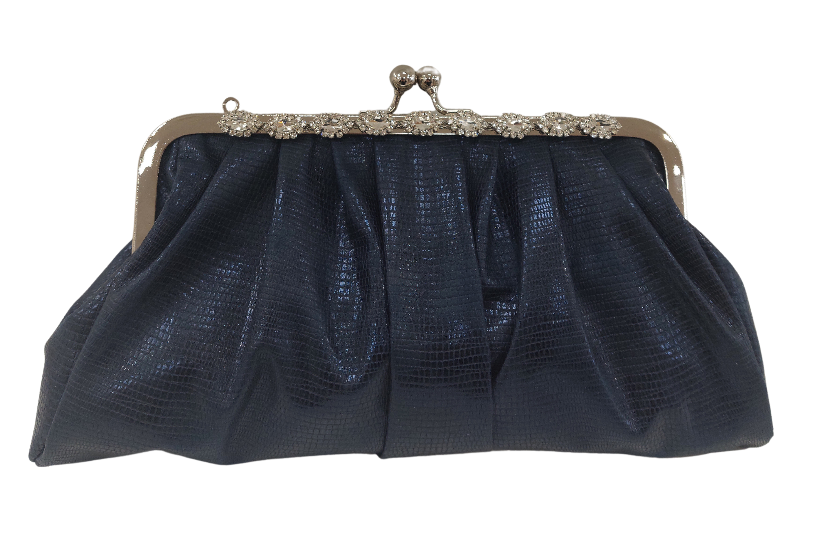 Coco Ritz Ladies Navy Diamonte Clutch Bag 1007 – Finn Footwear